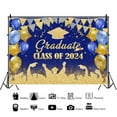 SUNOLIFE 7x5ft,Blue 2024 Graduation Backdrops Banner Prom Ceremony ...
