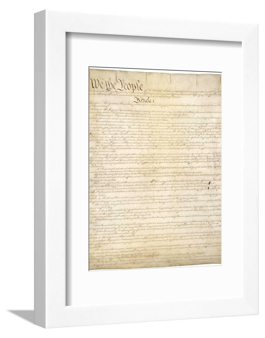 Constitution of the United States Framed Print Wall Art - Walmart.com
