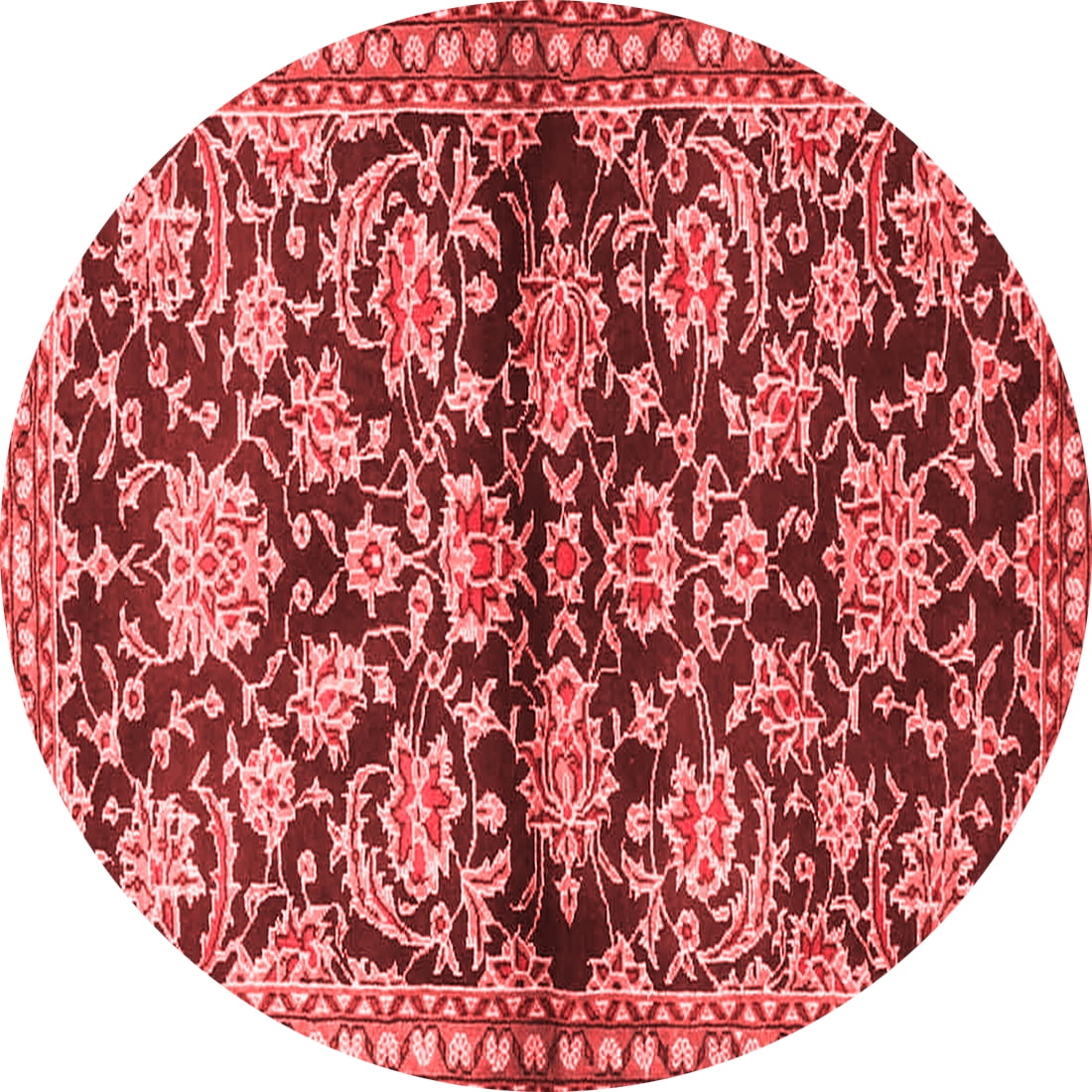 Ahgly Company Indoor Round Persian Red Traditional Area Rugs, 3' Round ...