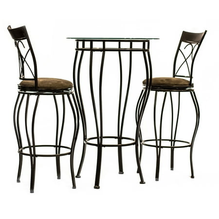 Home Source Fancy Metal Pub Table with 2 Chairs - Walmart.com - Walmart.com
