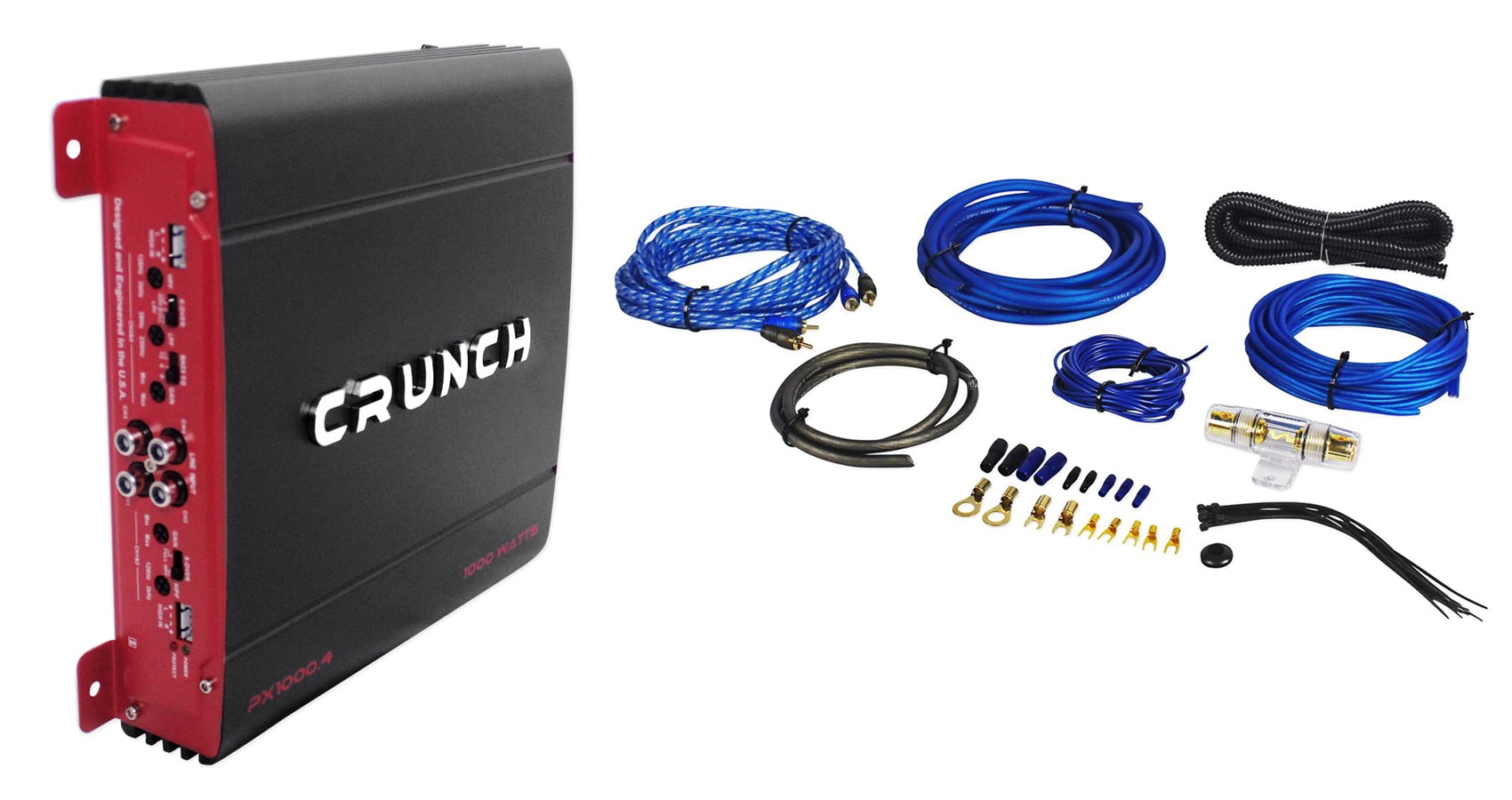 Crunch PX-1000.4 1000 Watt 4 Ch. Powerful Car Audio Amplifier+Amp Wire ...