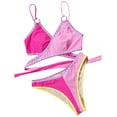 Fandaniv Women Swimsuit Sexy Swimwear 2024 New Solid Color Splice Split