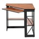 VECELO Corner Computer Desk with Keyboard Tray and Storage Shelf ...