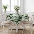 Abstract Dark Green Palm Leaves Table Cloth 54x54in, Waterproof Square ...