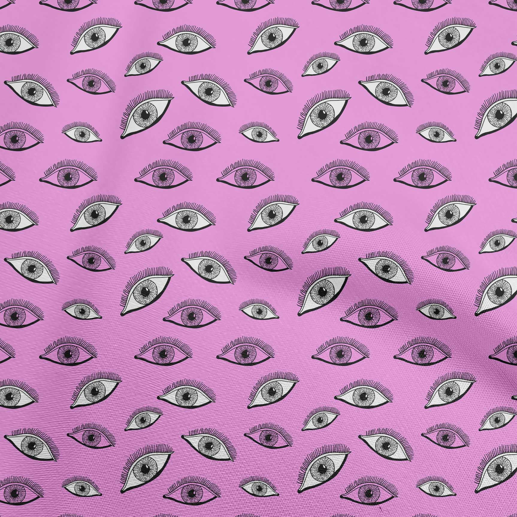 oneOone Viscose Chiffon Purple Fabric Eye Print Dress Material Fabric ...