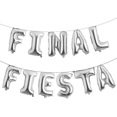 16 inch Final Fiesta Cursive Foil Balloons Banner Balloons Fiesta Theme ...