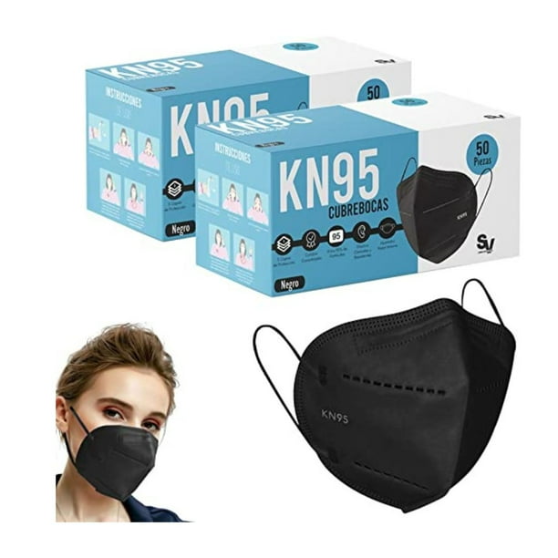 Paquete de 100 Cubrebocas Hanylish KN95 Color Negro Hanylish Paquete de 100 Cubrebocas KN95 ...
