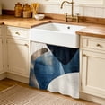 Abstract Geometric Cabinet Curtains Blue Gold Black Dynamic Texture ...