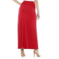 Women's Casual Foldable Waist Comfy Loose Fit Solid Maxi Skirt S-3XL ...