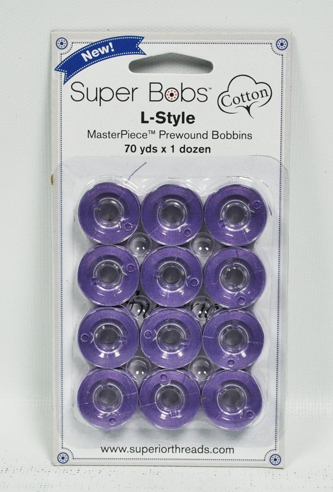 Super Bobs MasterPiece Cotton 70yd Prewound Bobbins 12ct L-Style ...
