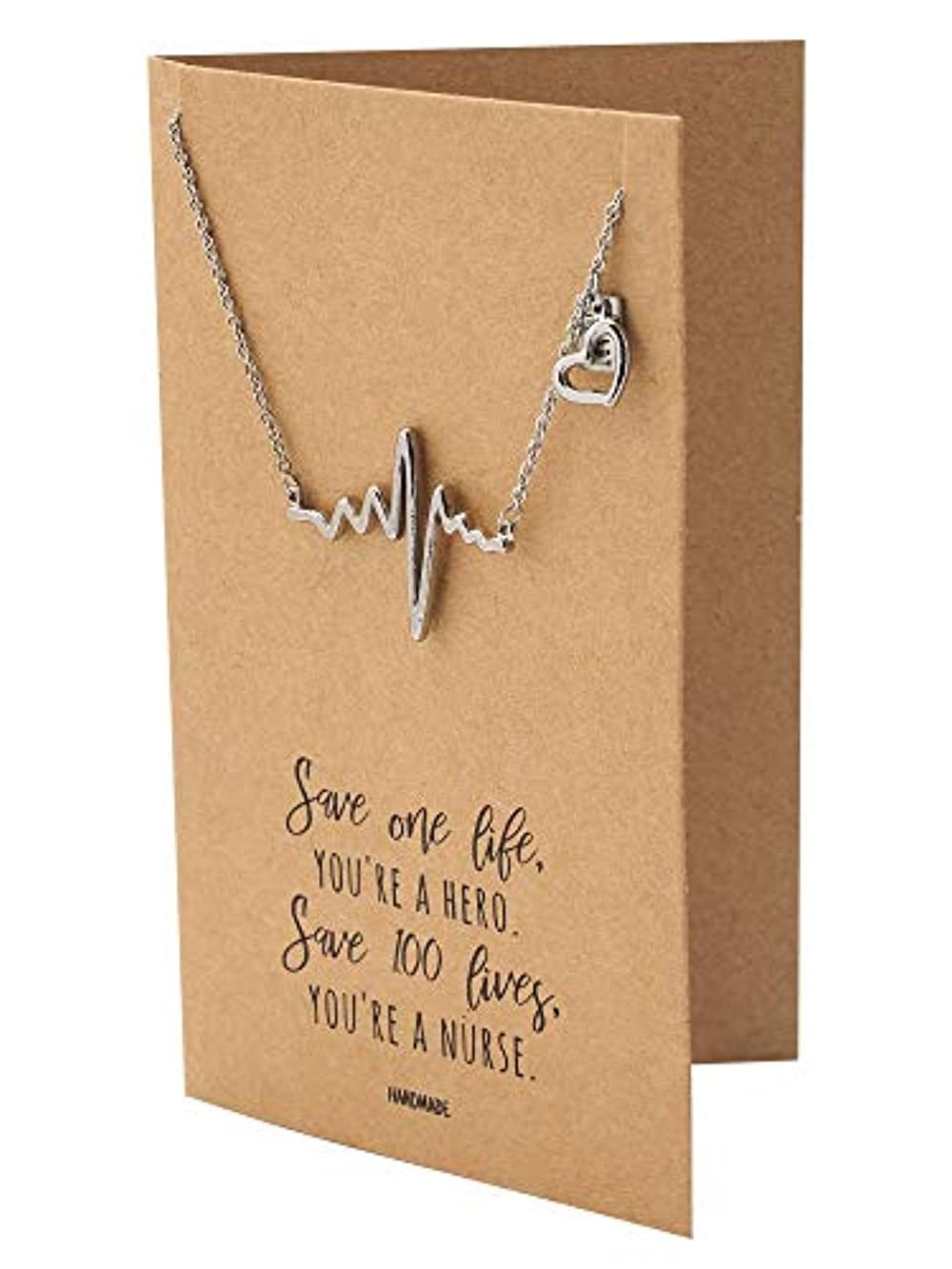 Quan Jewelry Heartbeat Pendant Cardiogram Necklace Gifts for Women, EKG ...