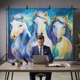 12x8ft Photo Backdrop, Western Horse Soft Polyester Backdrop Curtains ...