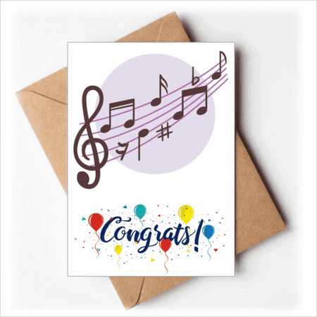 Round-shaped Flappg Music Notes Wedding Cards Congratulations Greeting ...