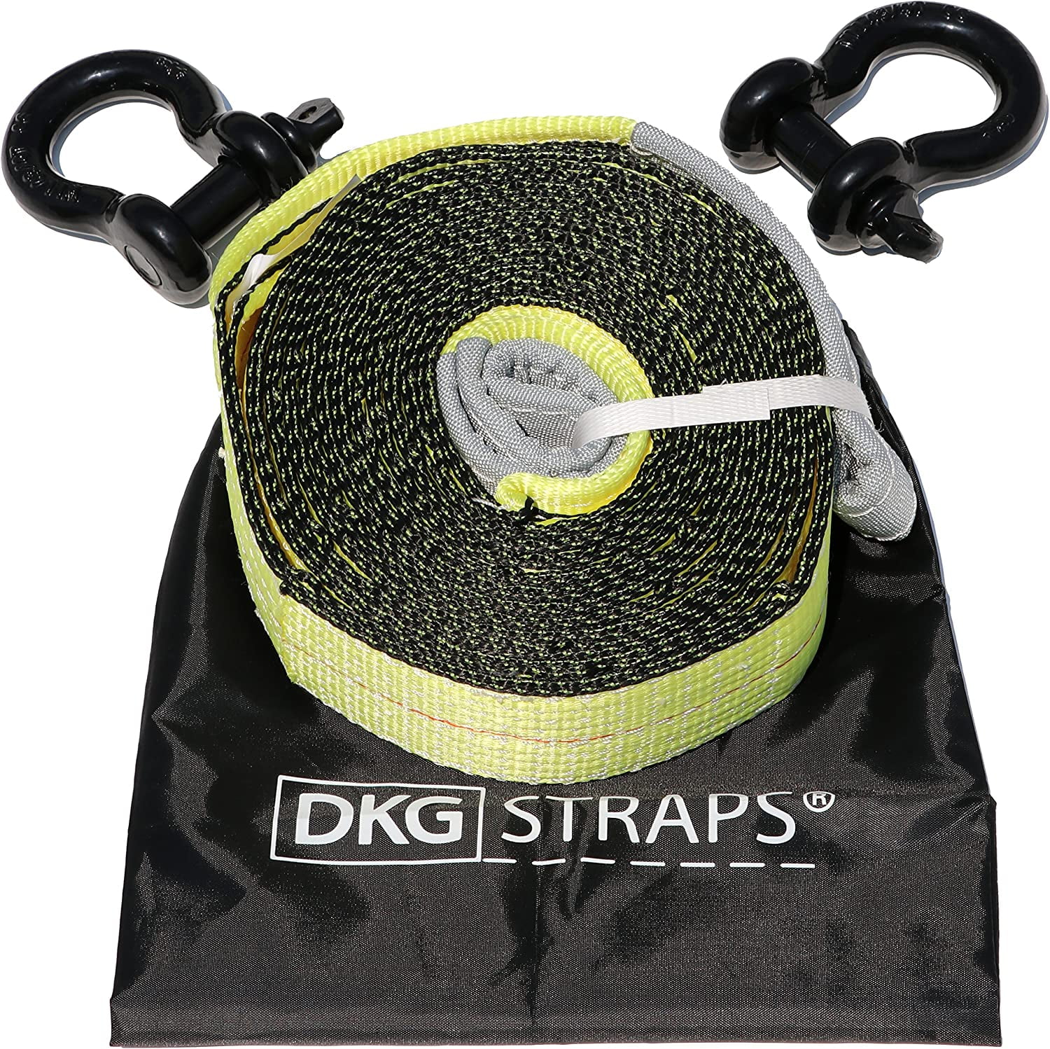 3" x 20' Recovery Tow Strap with 2 D Shackles and Storage Bag - DKG ...