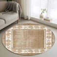 Brown Beach Coastal Round Rug 3ft Washable Circle Entryway Rugs Non ...