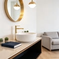 16" Round Porcelain Vessel Sink, Pop-Up Drain, Above Counter ...