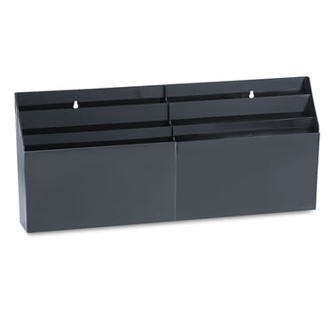 Buddy Products 4-Pocket Wall File with Supplies Organizer, Black ...
