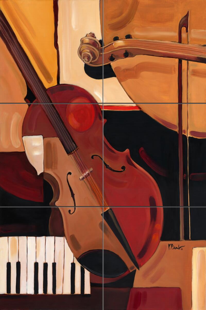 Tile Mural Kitchen Backsplash - Abstract Violin - by Paul Brent ...
