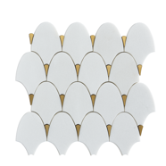 Waterjet Marble & Metal Mosaic Wall & Floor Tile - Case (10 Sheets ...