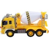 Friction Powered Cement Mixer Truck Toy with Lights and Sound for Kids ...