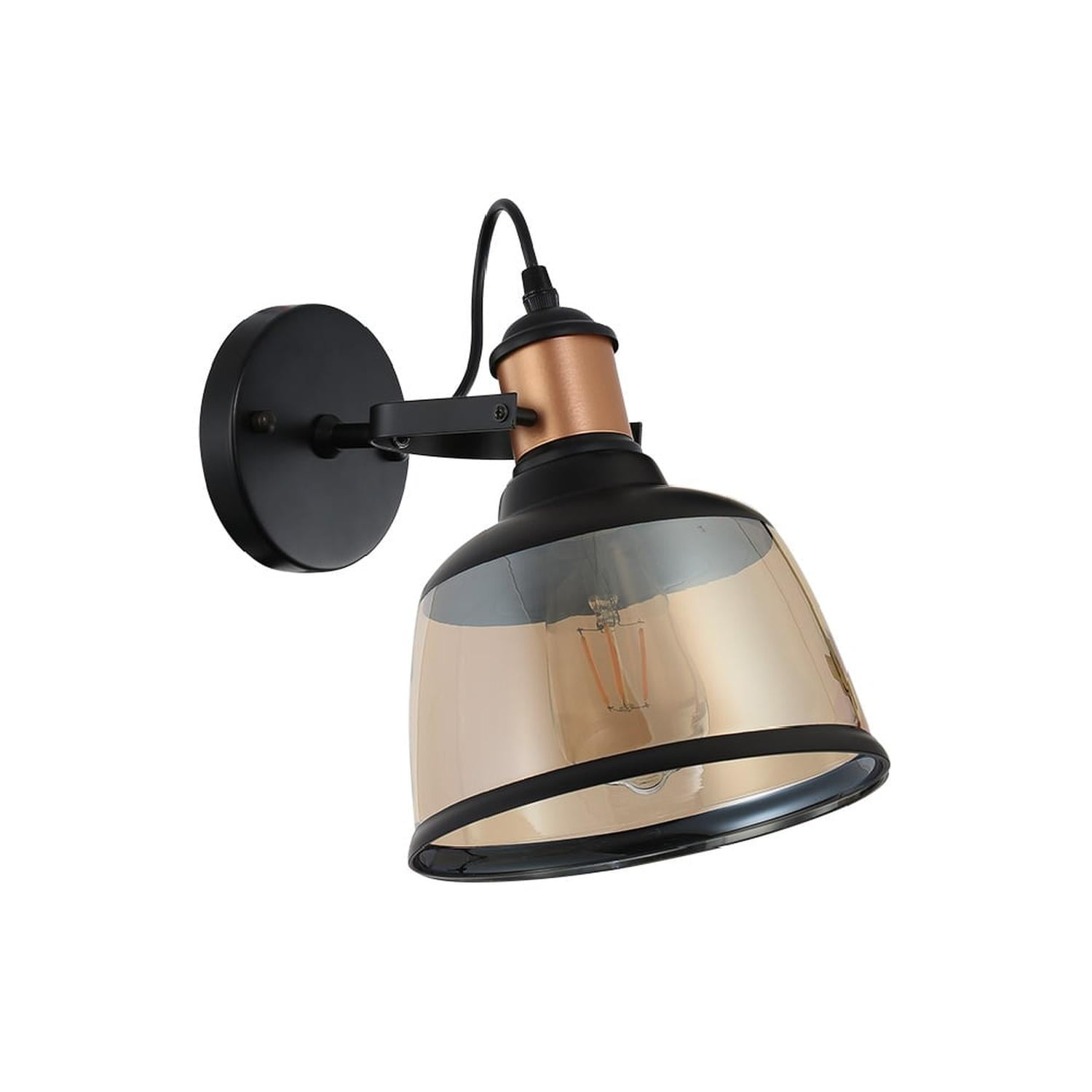 Lámpara Pared Arbotante Tecnolite Cristal Sobreponer No Foco negro ...