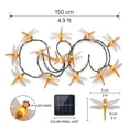 Solar Dragonfly String Lights 118 Inch Outdoor LED Garland with 20 ...