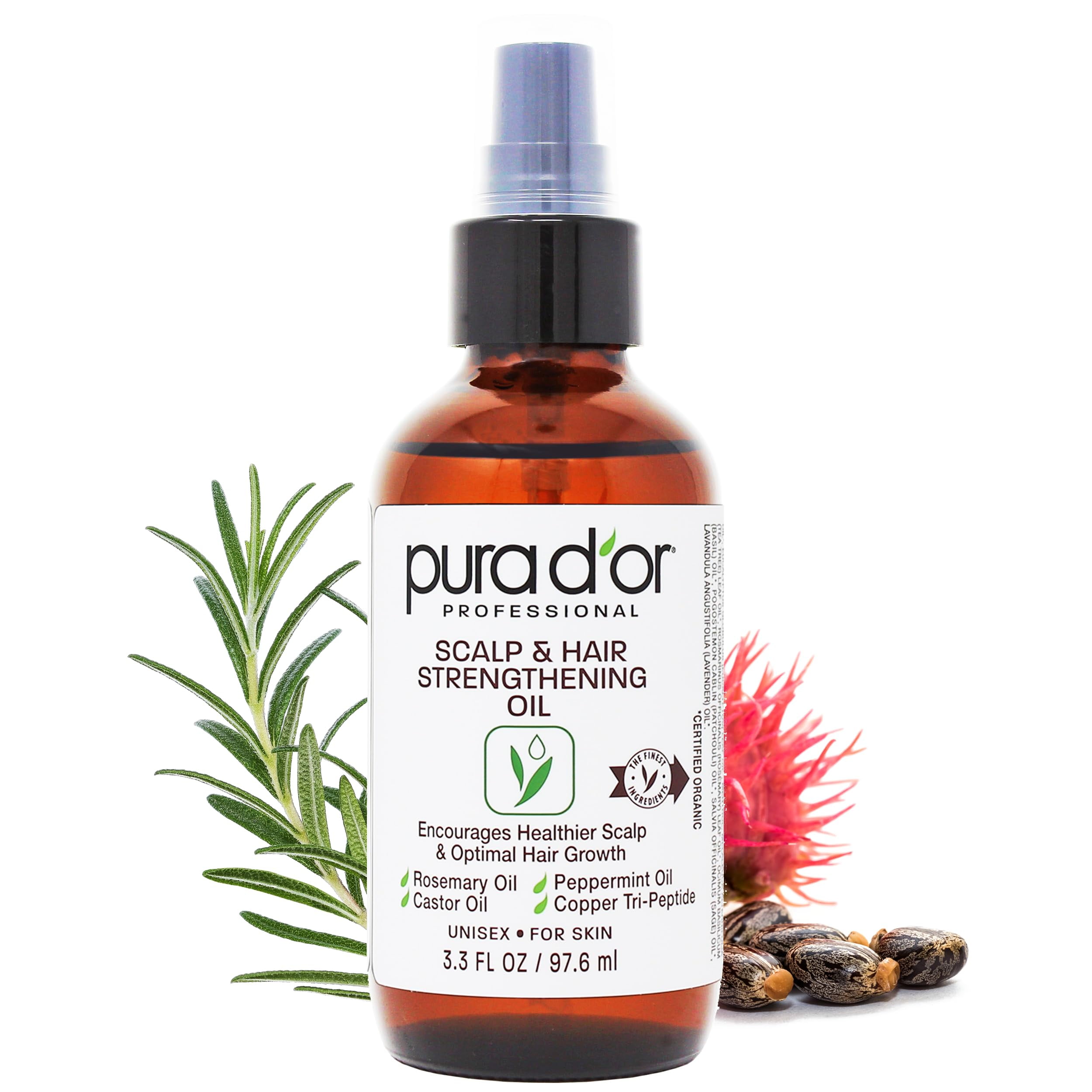 Aceite para fortalecer el cuero cabelludo y el cabello PURA D'OR apoya ...