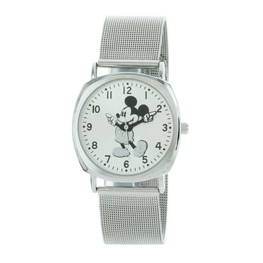 DISNEY Mickey Mouse Large Face Cream Comic Printed Strap Watch ...