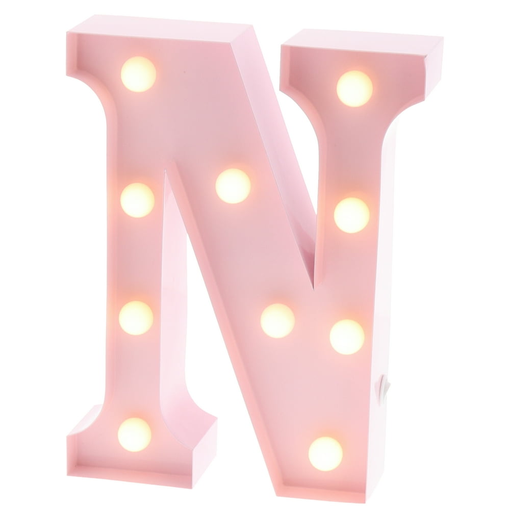 Barnyard Designs Metal Marquee Letter N Light Up Wall Initial Nursery ...