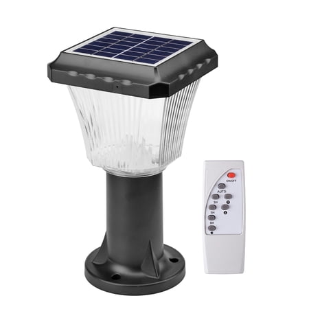 Jasmine Outdoor Remote Control Column Head Lamp Villa Courtyard Solar ...