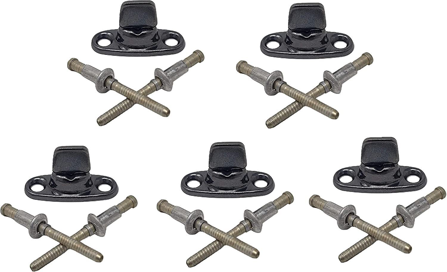 (Set of FIVE) BLACK Turn Button Fastener Soft Top Canvas Retainer Twist ...