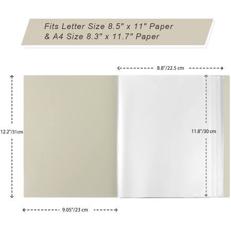 VANANSA 60-Pocket Presentation Portfolio with Clear Sleeves for 8.5 x ...