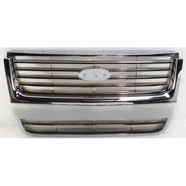 Grille Assembly Compatible With 2006-2008 Ford Explorer Chrome Shell ...
