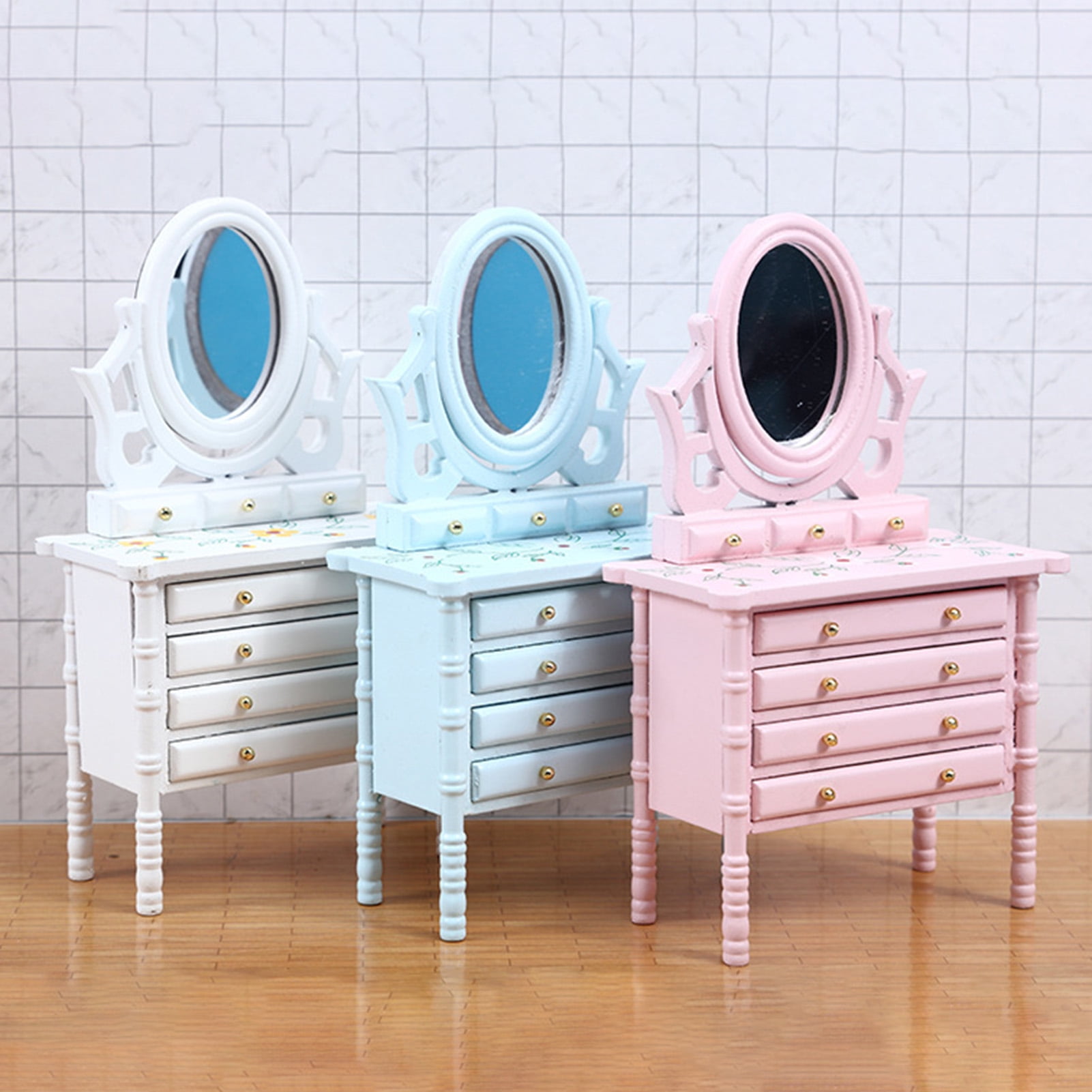 Hesroicy Mini Dressing Table Simulation No Deformation Handy Dollhouse ...