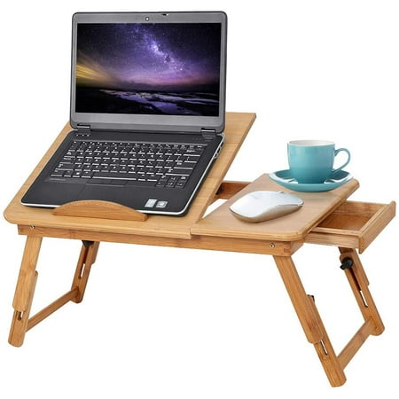 Wooden Laptop Desk, Bed Tray Book Stand, Height Adjustable Laptop Table ...