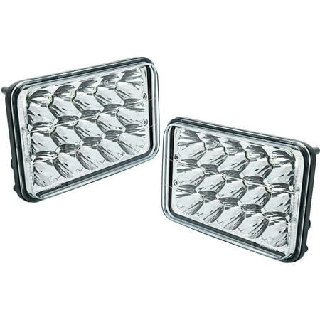 2 pieces 4x6 inch 90W LED light bulbs Crystal clear headlights ...