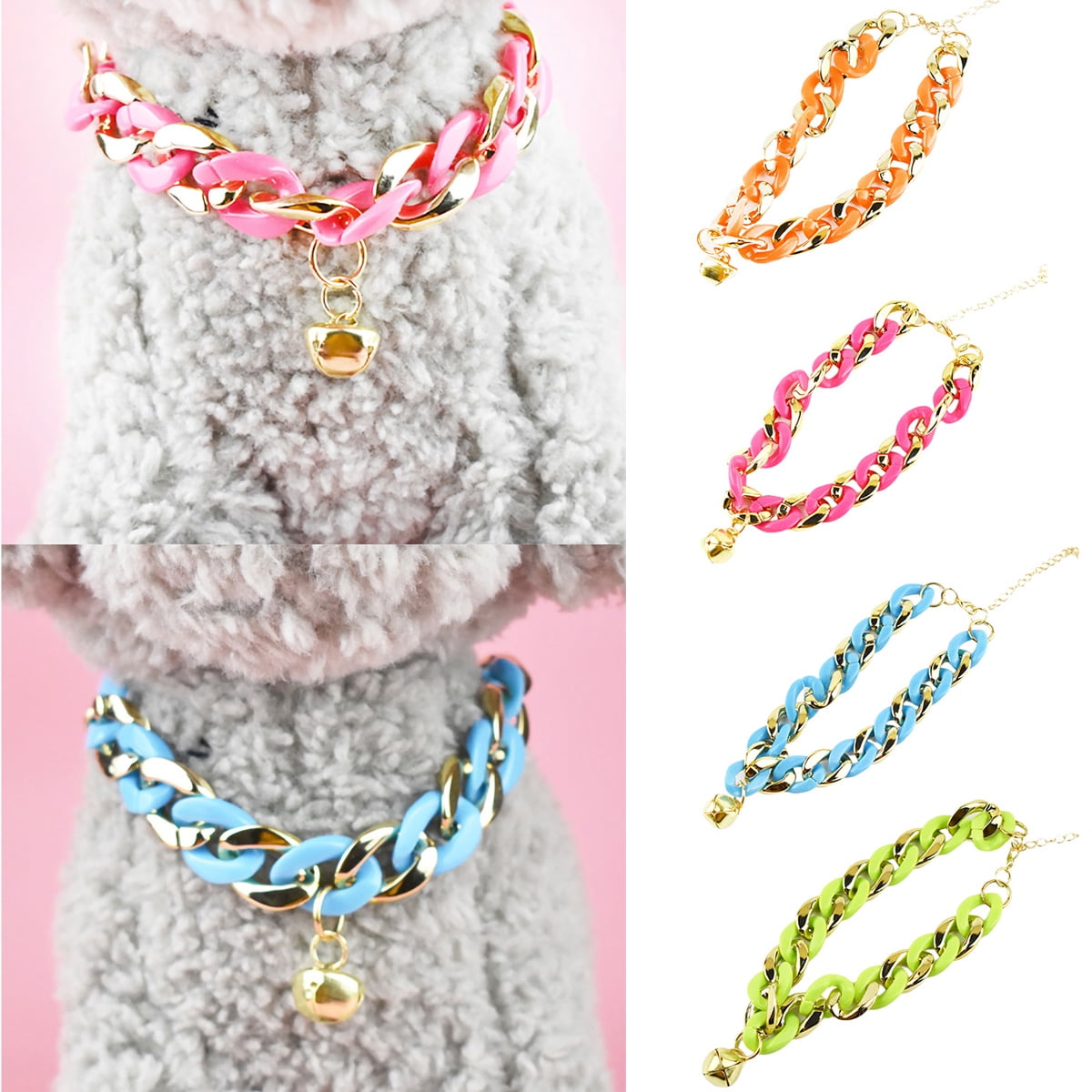 Walbest Dog Chain Collar, Adjustable Metal Dog Necklace Collars Pet ...