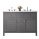 Totti Artemis 44" Gray Transitional Double Sink Bathroom Vanity w ...