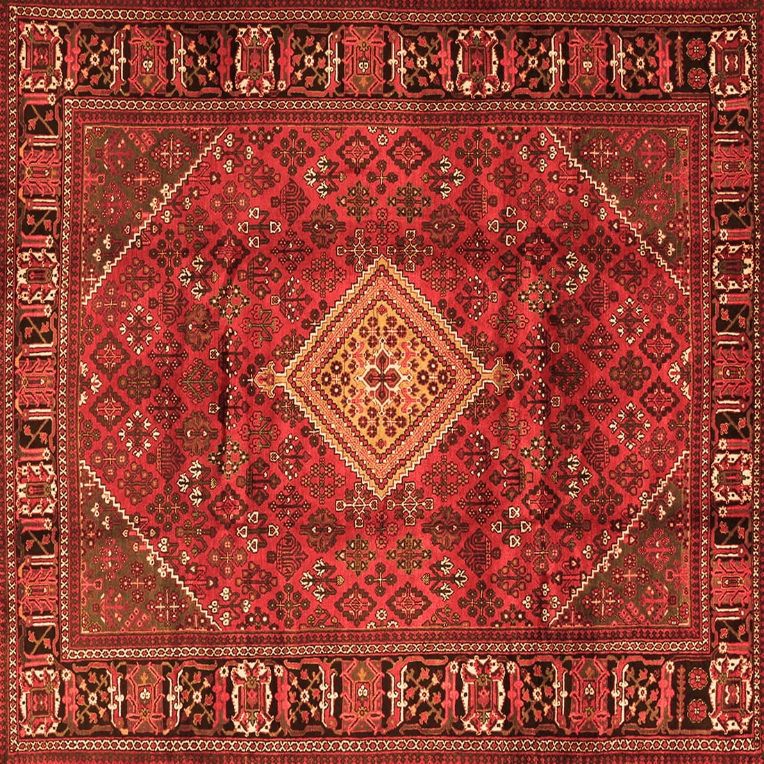 Ahgly Company Indoor Square Persian Orange Traditional Area Rugs, 6 ...