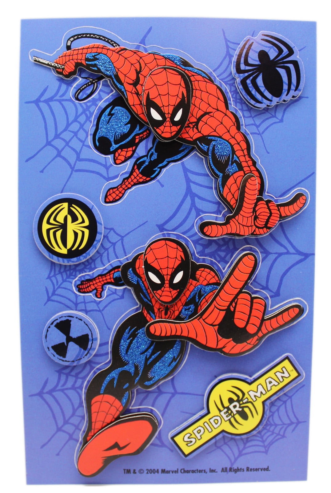 2 pcs Marvel's Spider-Man 3D Raised Action Scene Stickers (6 Stickers ...