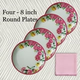 Laura Ashley Spring Flowers Melamine Salad Plates 8-inch Trimmed in ...