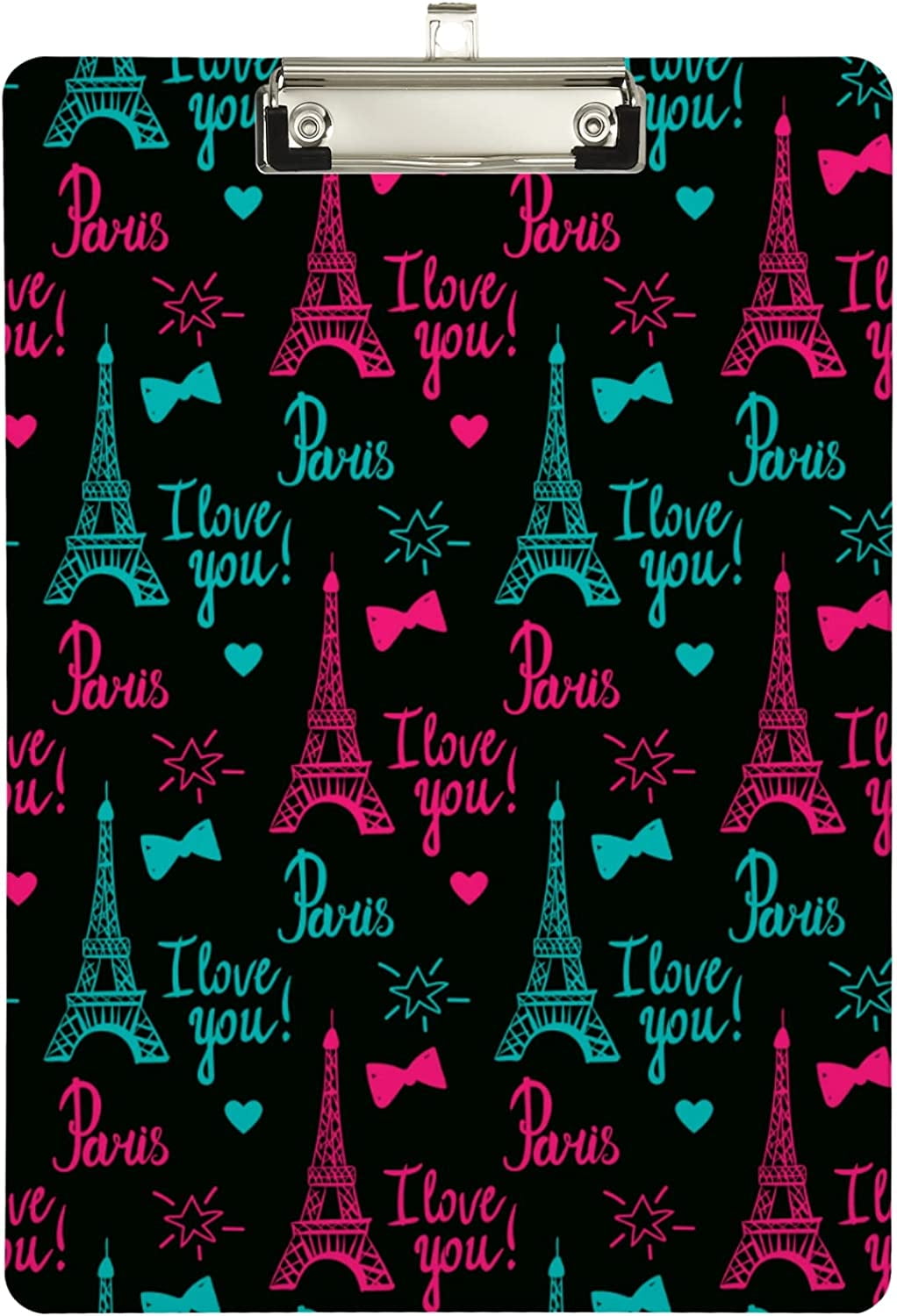 FMSHPON Modern Paris Eiffel Tower Clipboard Hardboard Wood Nursing Clip ...