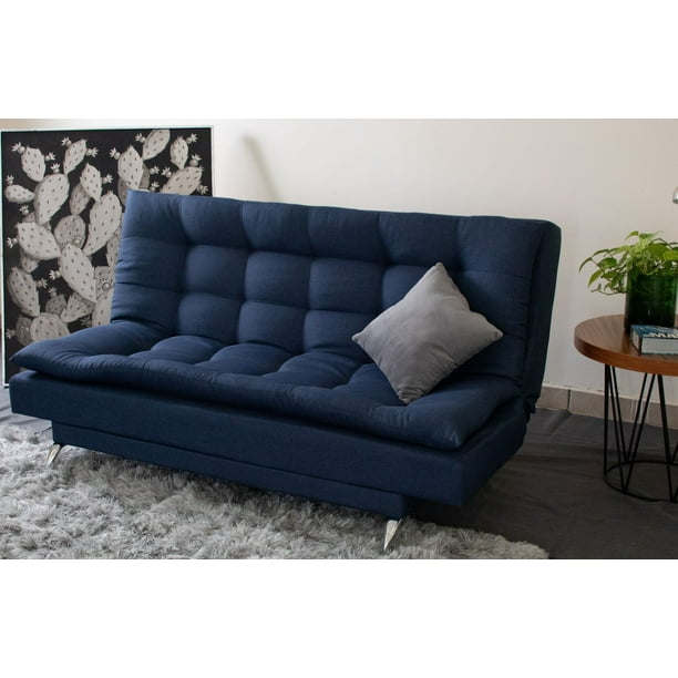 Sofá Cama Carmen Azul Denim M & E MUEBLES Matrimonial 3 Posiciones | Bodega Aurrera en línea