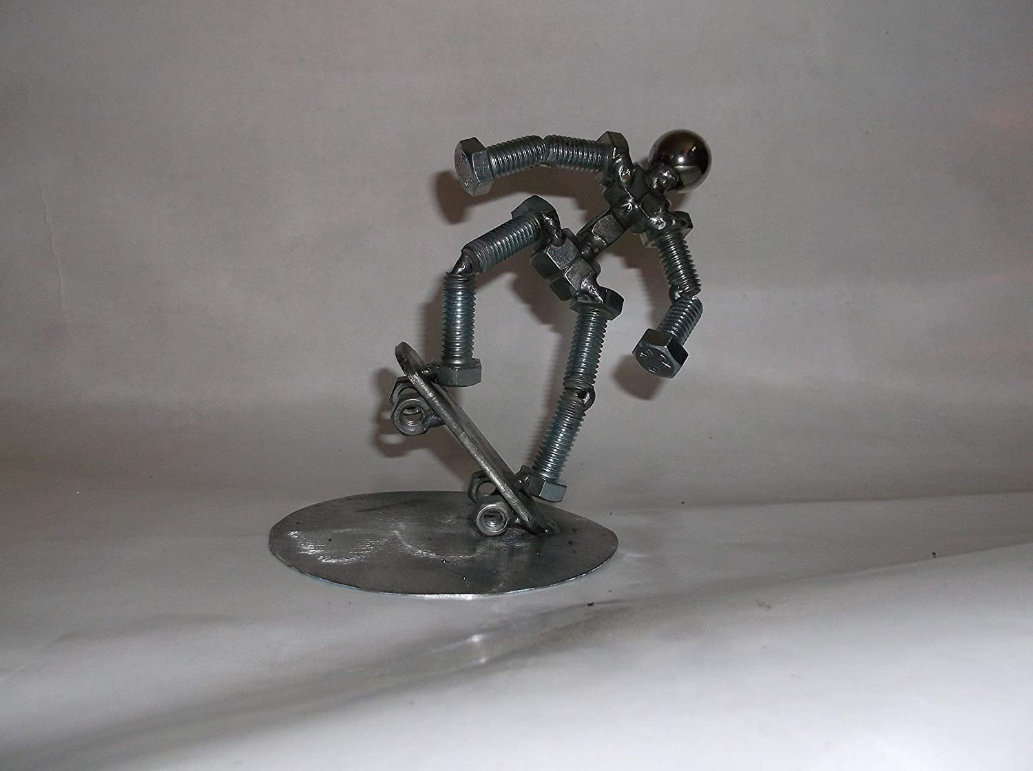 Skateboarder Metal Bolt Figurine, Metal Bolt Figurine, Upcycled Art ...