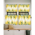 Spring Watercolor Yellow Flower Short Blackout Curtains 24 Inch Long ...