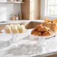 Cupcake Display Stand Set of 2 - Clear Glass Pedestal Cake Stands for ...
