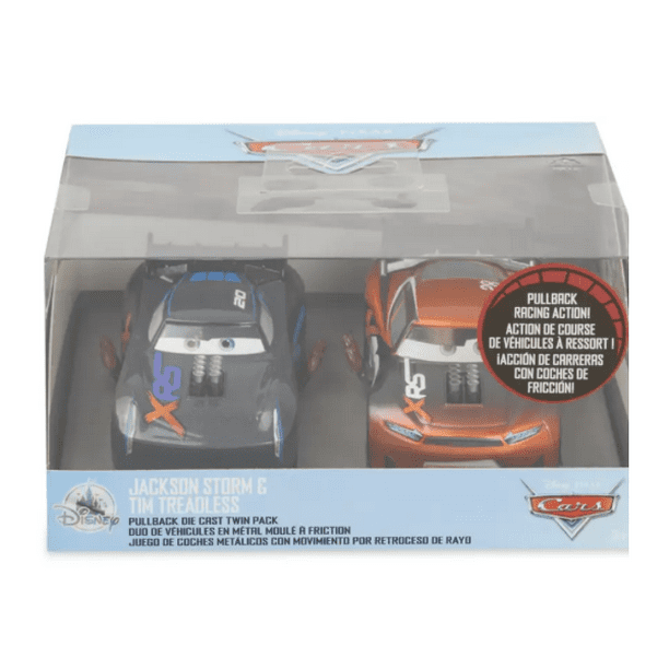 Disney Parks Pixar Cars Jackson Storm & Tim Treadless Pullback Car New ...
