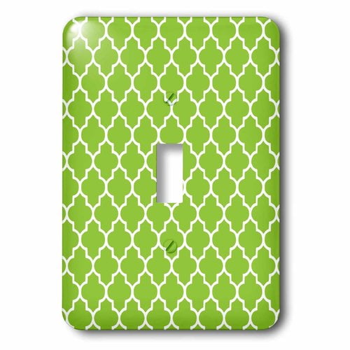 Bright green quatrefoil pattern Lime Moroccan tiles retro Islamic art ...