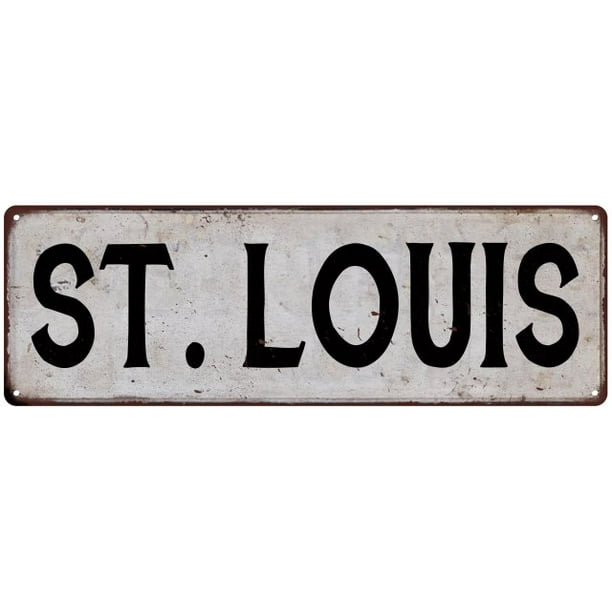 ST. LOUIS Vintage Look Rustic Metal 6x18 Sign City State 206180041253 ...