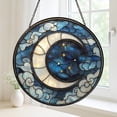 Celestial Moonlight Window Sun Catcher, Bright Stained Glass Style ...